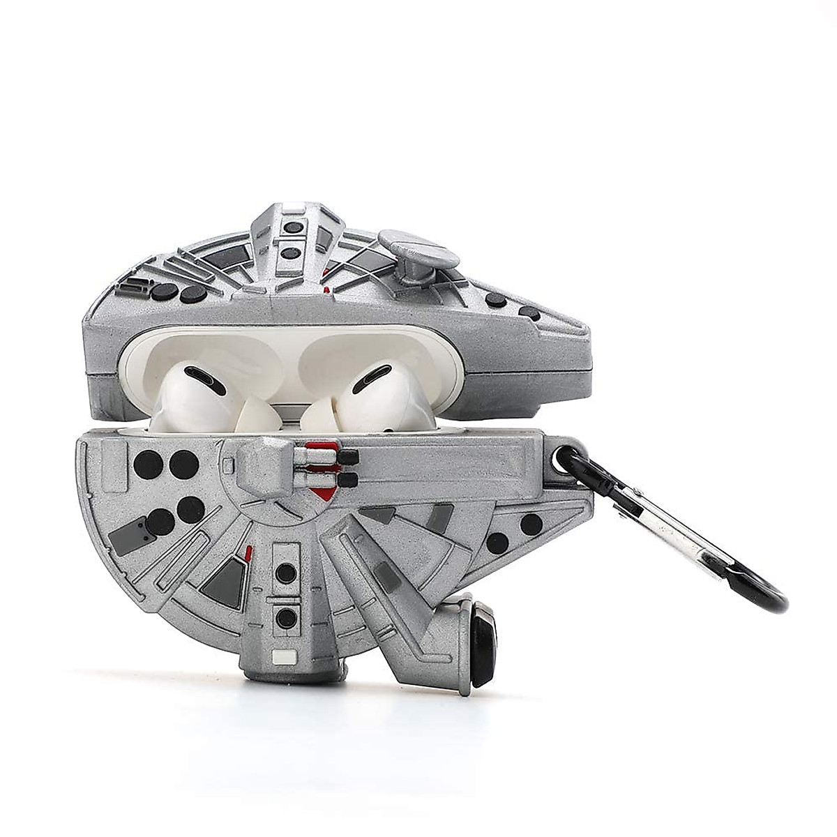 Aerymli Case,3D Cool Spacecraft Millennium Falcon Airpod Design Boys Men Soft Protective Cover Case Compatible for Airpods 3rd Gen 2021 Case