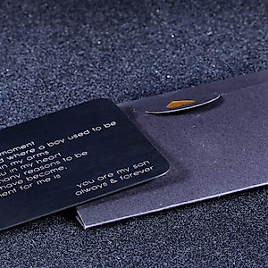 Son Gifts from Mom Dad Wallet Insert Card Birthday Graduation Inspirational Gift for Him Men Valentine Christmas Wedding Fathers Day Gift for Son Stepson Back to School Teen Boys 16 18 Adult Present