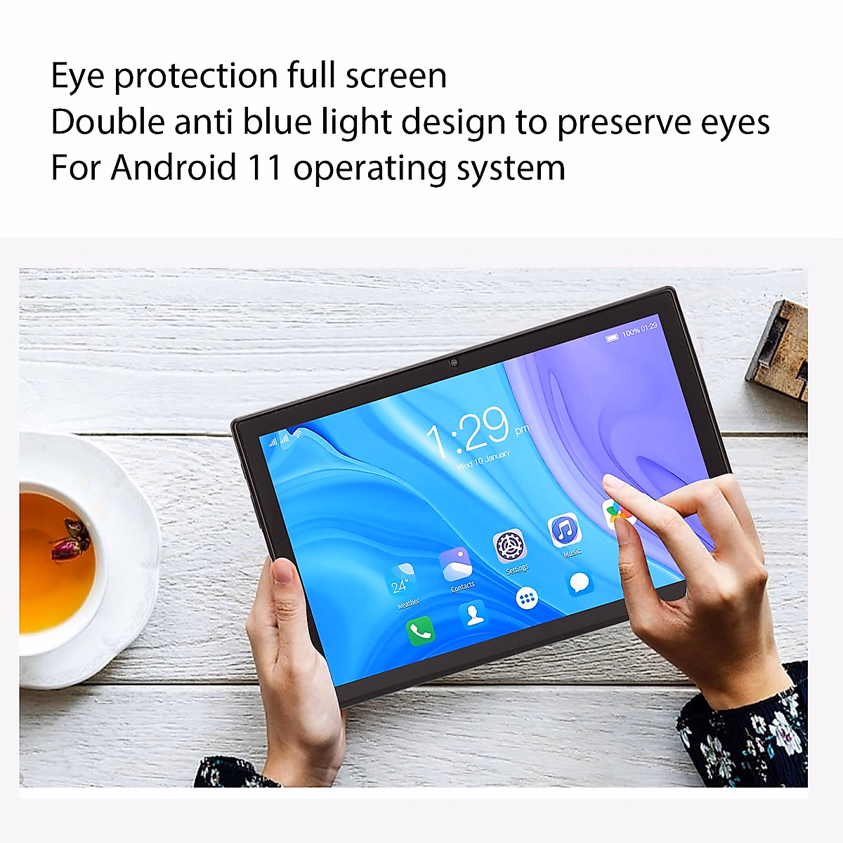 10 Inch Tablet, 11 Tablet PC 6GB RAM 128GB ROM 4G Calling Tablet, 8MP 20 MP Dual Camera, Battery Life, Gold