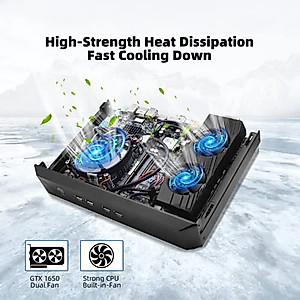 Mini PC for Gaming 8K UHD i7 11700F Mini Desktop Computer with GTX 1650 4GB GDDR5 Mini Gaming PC Windows 11 Pro DDR4 32GB RAM 512GB SSD, 2TB HDD, RJ45 LAN, HD DP DVI, WiFi6, BT 5.2 Small Desktop PC