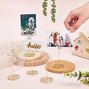 CHGCRAFT 12Pcs Tall Table Number Holder Place Card Holder Airplane Shape Metal Name Card Holder Stands for Photos Food Signs Memo Wedding Party Restaurants, Light Gold, 100x42mm