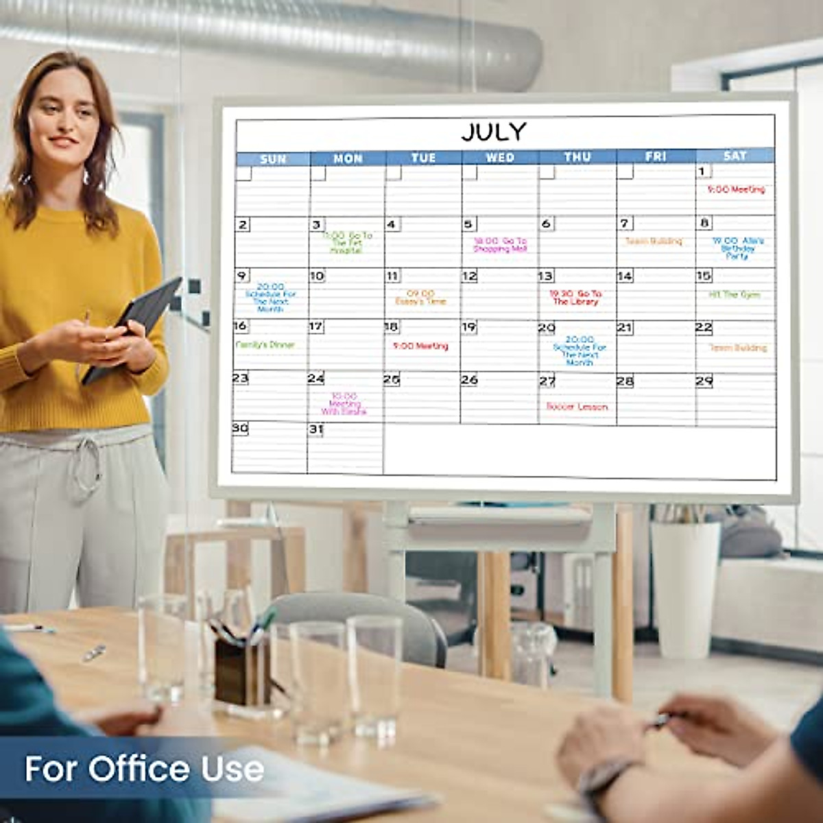 Large Dry Erase Calendar - Dry Erase Calendar for Wall, Undated Monthly Wall Calendar Laminated, 27.8"x 40", Blank Reusable Calendar Planner with Ample Daily Boxes, Notes for Home, Office, Classroom
