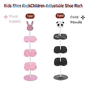 4 Tier Cute Shoe Rack for Kid's Shoes, 26.4inch, Baby Shoe Rack, Save Home Space, Storage Organizer Boys Girls, Cute Shapes of Rabbit/Panda, Solid and Durable(Rabbit)