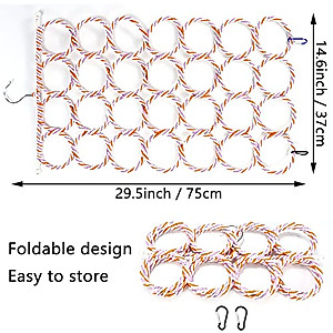 Jevnd Rat Climbing Rope Net Toy for Cage, Bird Hemp Rope Perch Swing, Ladder Rope Bridge Hanging Hammock, Small Animal Activity Toy for Gerbil, Mouse, Mice, Parrot, Bird (Random Color)