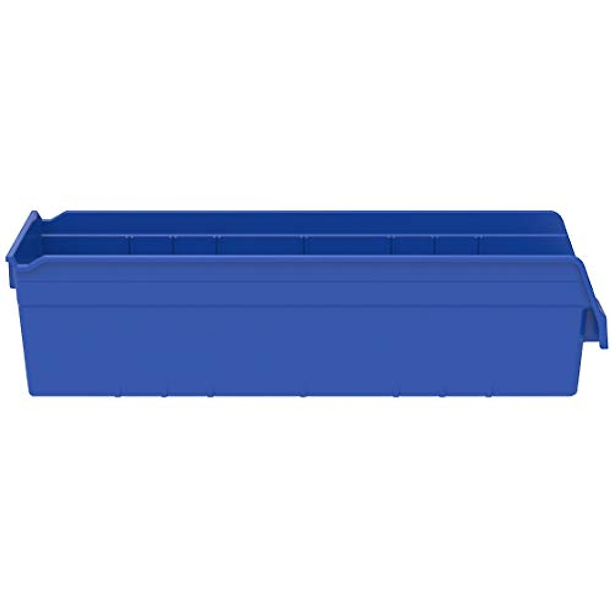 Akro-Mils 30084 Plastic Nesting ShelfMax Storage Bin Box, (24-Inch x 8-Inch x 6-Inch), Blue, (6-Pack) (30084BLUE)