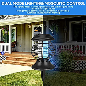 4 Pack Solar Bug Zapper Outdoor Waterproof Mosquito Zapper Outdoor Mosquito Repellent Trap Solar Powered Bug Lights for Outside Fly Mosquito Killer Outdoor for Home Camping Backyard (Novelty Style)
