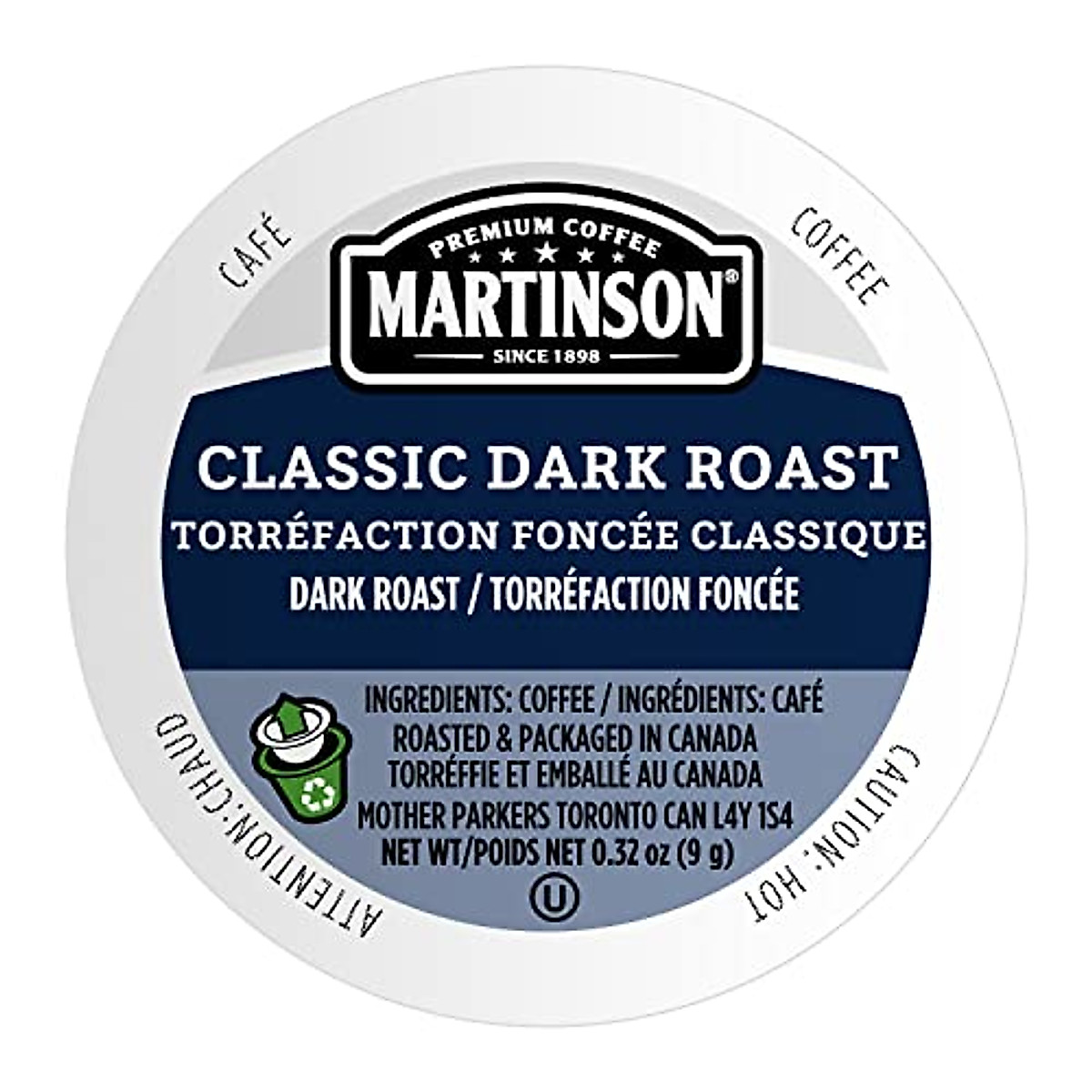 Martinson Classic Dark Roast Coffee, Keurig K-Cup Brewer Compatible Pods, 90 Count (Pack of 1)