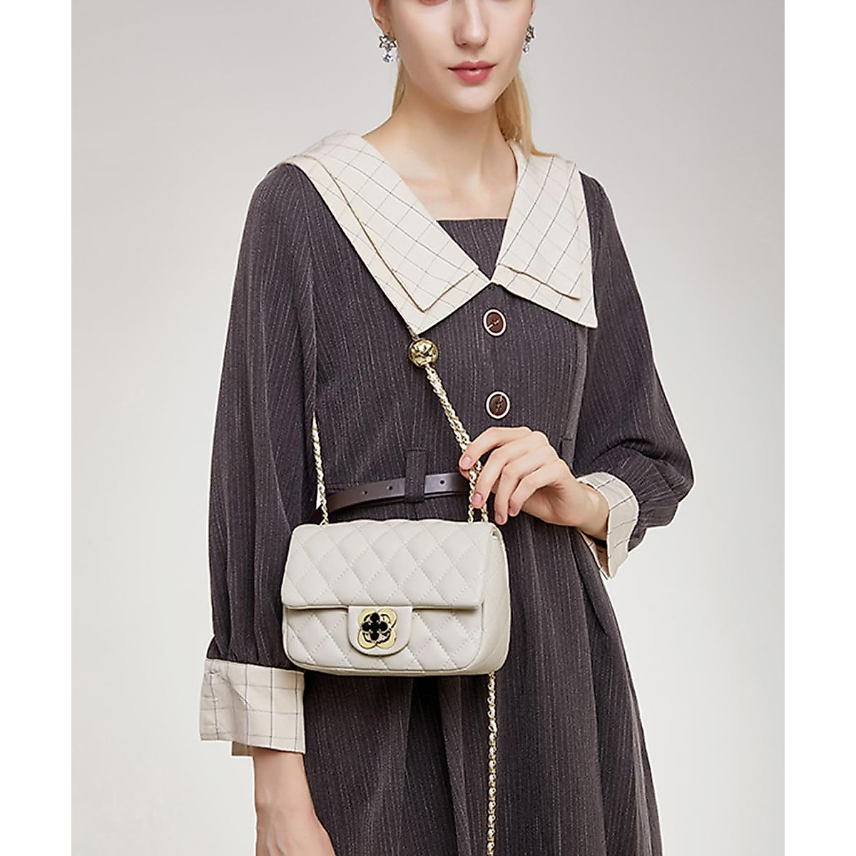 YXBQueen Crossbody Purses for Women PU Leather Handbags Quilted Flap Bag