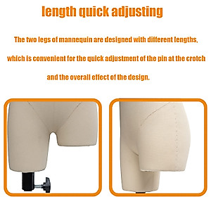 lavandeform Half Scale Dress Form with Soft Arms (Not Adult Full Size) Tailor Female Mannequin for Sewing Clothes,Not Fully Pinable Dressmaker Dummy,1/2 Trouser Pattern Making Model(Black)