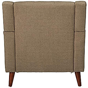 Christopher Knight Home Evelyn Mid Century Modern Fabric Arm Chair, Mocha, Walnut