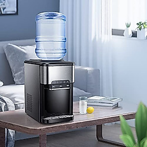 Kismile 3-1 Water Dispenser with Ice Maker, Water Cooler Dispenser 5 Gallon, Ice and Water Dispenser, Top Loading Water Dispenser 3 Temperatures Setting- Hot&Cold Water, 45 lbs/24H for Home/Office