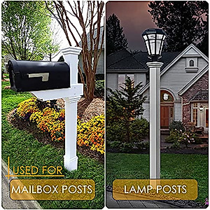 Kdgarden Fence Post Anchor Metal Ground Spike Heavy Duty Black Coated Powder Fence Stakes Post Support Base for 4"x4" Mailbox or Fence Post, 24"x4"x4" Outer Dia (3.5"x3.5" Inner Dia), Pack of 4