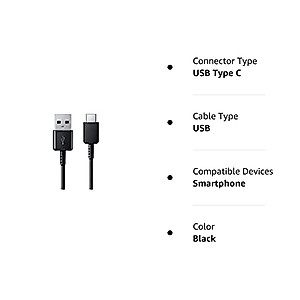 Samsung USB-C Data Charging Cable for Galaxy S9/S9+/Note 9/S8/S8+ - Black EP-DG950CBE- 100% Original - Bulk Packaging