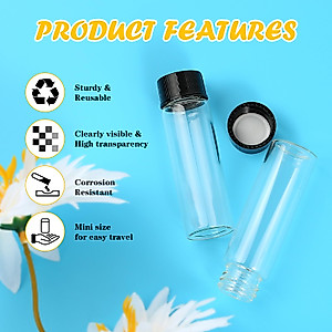 Asherxin 20 Pack 4ml Clear Glass Vials with Screw Caps Small Vials Liquid Bottle Vials for Essential Oil