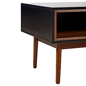 Versanora Reno Coffee Table with Storage Space-Black/Walnut, 39.62" x 21.62" x 17.75"