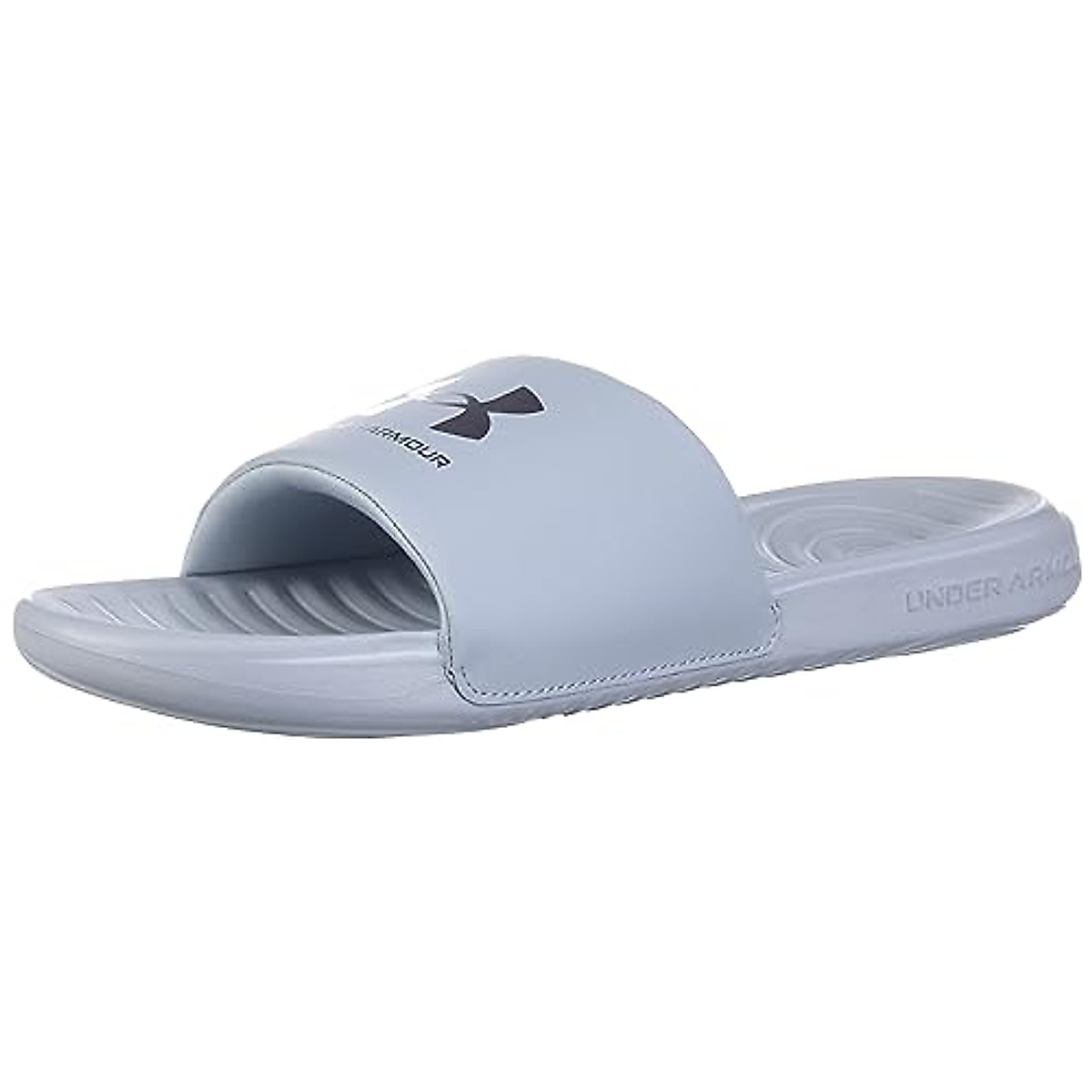 Under Armour Men's Ansa Fixed Strap Slide Sandal, (404) Harbor Blue/Harbor Blue/Metallic Downpour Gray, 13