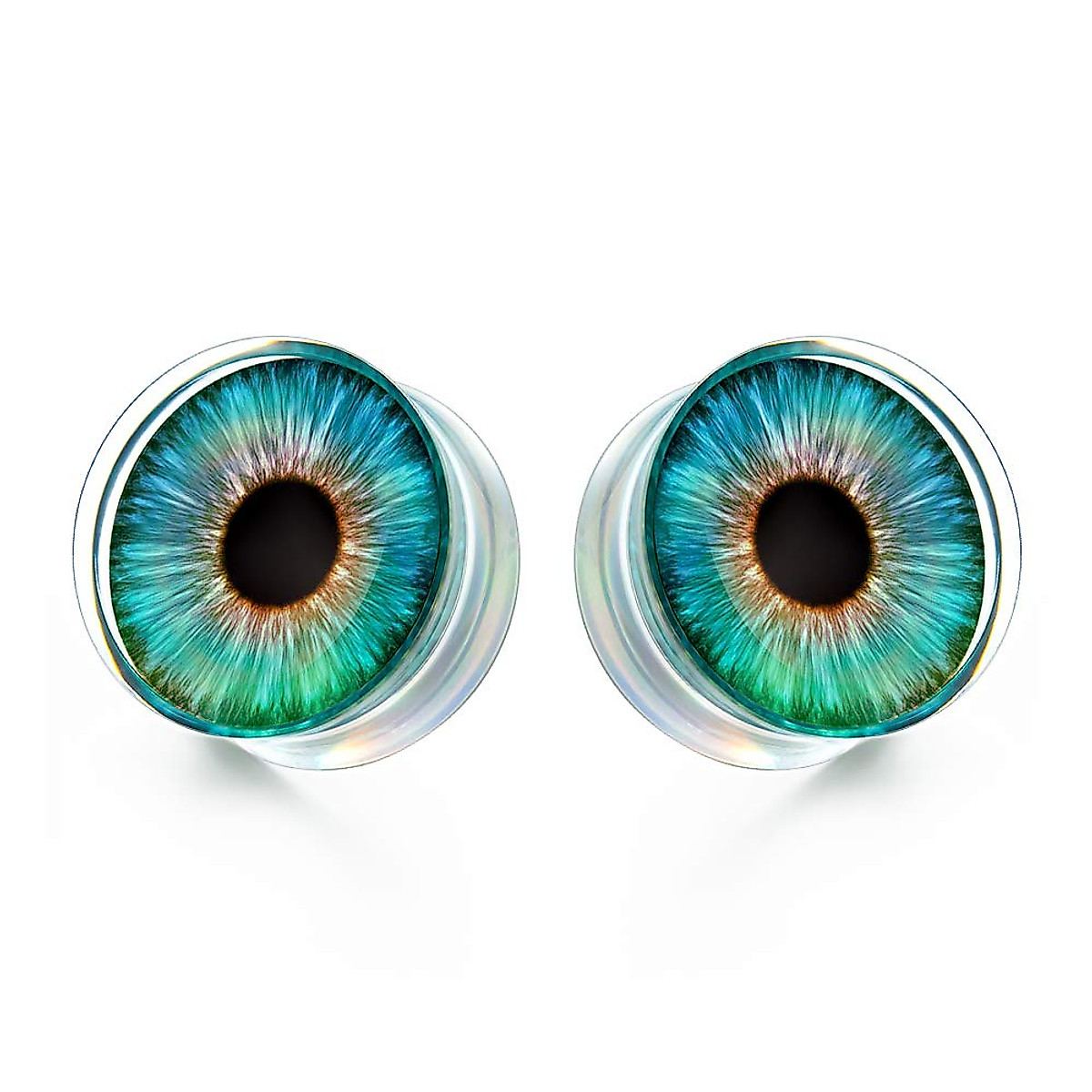 TBOSEN 1Pairs Eye style Acrylic Ear Gauges Plugs and Tunnels for Ears Gauges for Ears Piercing Expander Stretchers Gift 0g-1 3/16" in 8mm-30mm