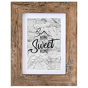 Califortree Rustic Brown 5x7 Picture Frame - Display Photos 4x6 with Mat or 5x7 Without Mat - HD Glass Inside, Horizontal and Vertical Display Frames for Wall and Tabletop - 1 Pack