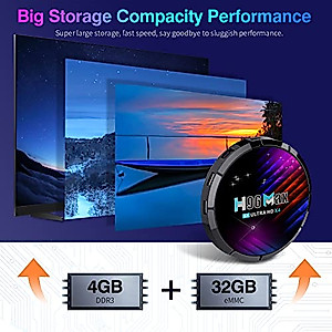 Android TV Box, H96MAX Android 11.0 TV Box Amlogic S905X4 4GB RAM 32GB ROM Android Box, 1000M LAN 2.4G/5G WiFi with 8K/6K/3D/USB 3.0/BT 4.2 TV Box with Wireless Backlit Keyboard