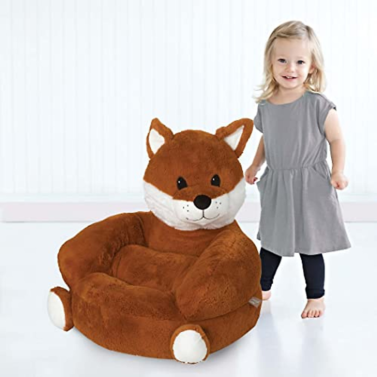 Trend Lab Fox Toddler Chair Plush Character Kids Chair Comfy Furniture Pillow Chair for Boys and Girls, 21 x 19 x 19 inches
