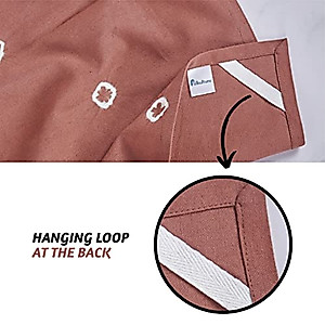 Folkulture Tea Towels or Kitchen Towels with Hanging Loop, 20 X 26 Inches Boho Dish Towels, 100% Cotton Modern Shibori Dish Towels, Flour Sack Hand Towel for Farmhouse Decor, Set of 3, Indie Sahara