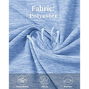 MAGCOMSEN Men's Athletic Shirts Dry Fit Lightweight Dry Fit Tee Tops Gym Active Fitness Sports Shirts Light Blue 2XL