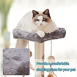 Cat Scratching Post, WHDPETS Cat Scratchers with Arch Self Groomer and Platform for Indoor Cats, Cat Claw Scratch Posts with Sisal Rope and Balls for Kitten Kitty Play