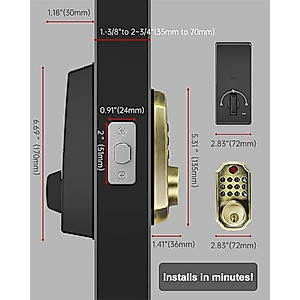 ZSZ Smart Locks for Front Door, Keyless Entry Door Lock with Fingerprint, Keypad & Code Unlock, No App/Internet Needed, Auto Lock, Function Setting with Voice, Install in 90 Seconds, Low-Battery Alert