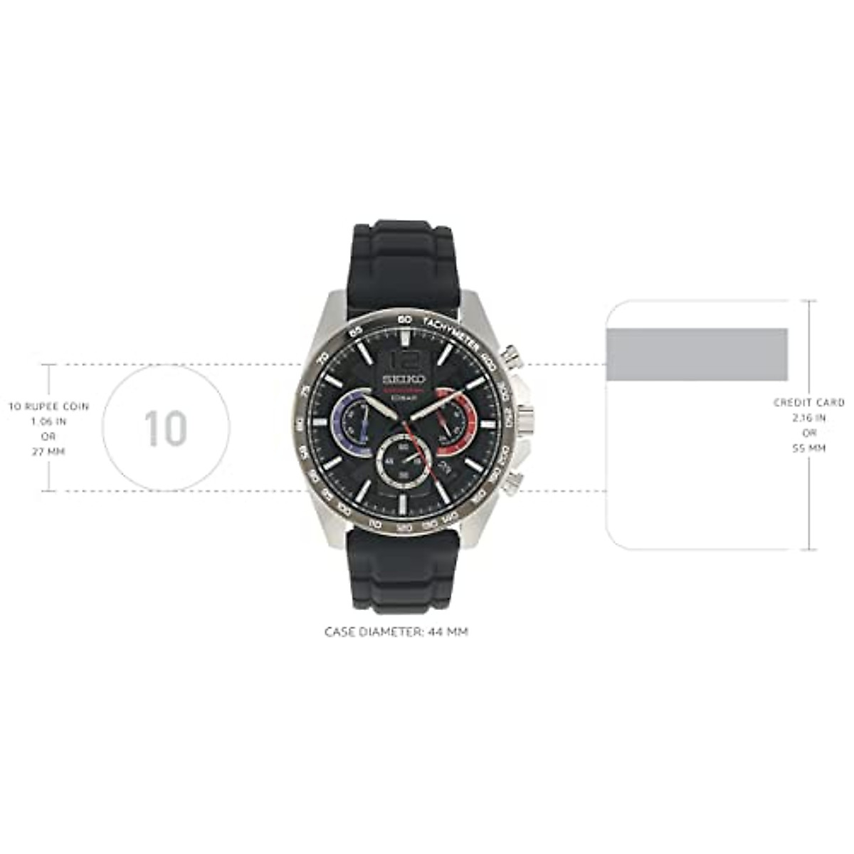 Seiko Quartz Watch SSB347P1 - Rubber Gents Quartz Chronograph