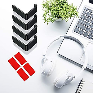 8 Pcs Headphone Hanger Wall Headphone Hook Holder with Adhesive Glues Headset Wall Mount Headphone Stand for General Purpose Game Headphones