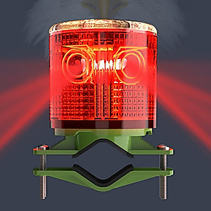 Aolyty Solar Strobe Warning Light IP54 Waterproof LED Flashing Safety Light Bright Warning Lamp Outdoor with Switch for Construction Traffic Dock Marine Beacon Road Signs (Yellow)