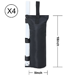 COOSHADE Canopy Tent Sand Bags Gazebo Weights Bags,4 Pack,Black,112LBS