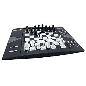 Lexibook Chessman® Elite Interactive Electronic Chess Game +, 64 Levels of Difficulty, LEDs, Family Child Board Game, Black/White, CG1300US
