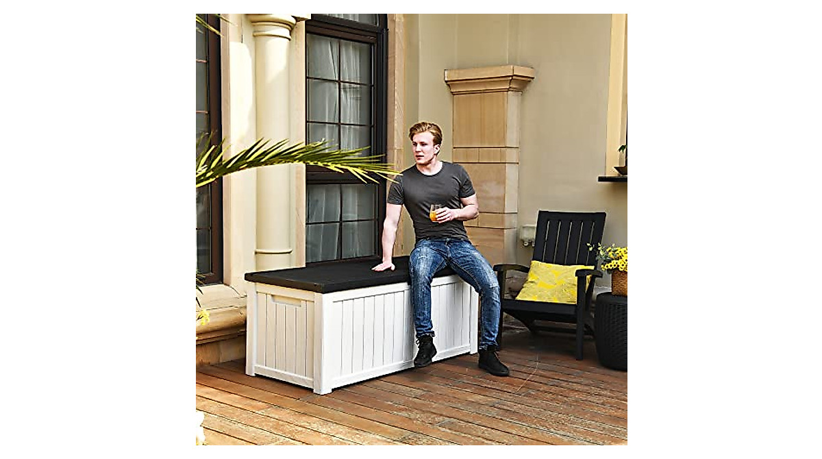YITAHOME 120-Gallon Waterproof Deck Box for Outdoor Storage