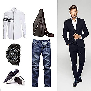 BBD Men's Leather PU Sling bag Chest bag One shoulder bag Crossbody Bag Backpack for men, Brown