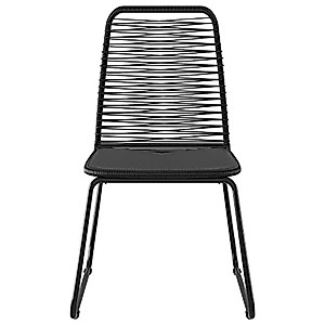 YUHI-HQYD Patio Chairs 6 pcs,Bar Chairs, Visitor Chair,Coffee Chair,Outdoor Dining Chairs,Banquet Chair,Suitable to Decorate Kitchen,Bistro,Coffee Shops,Office Room, Poly Rattan Black