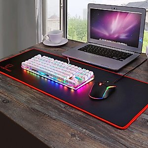 Feilx Mechanical Keyboard Red Blue Switch 87 Key Backlit Mechanical Gaming Gaming Keyboard for PC/Mac Gamer, Typist (Color : White)