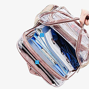 TRIEtree Clear Backpack, Heavy Duty Clear Bookbag Transparent Backpacks for Adults with Reinforced Straps See