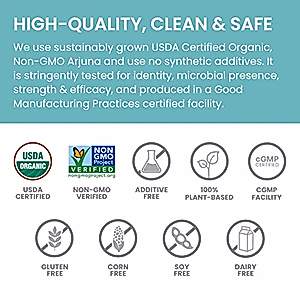 Himalaya Organic Arjuna, Blood Pressure Supplement for Cardiovascular Wellness and Heart Health, 700mg, 60 Caplets, 2 Month Supply