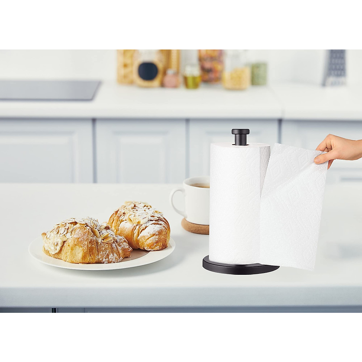 Paper Towel Holder, Black Paper Towel Holder, Paper Towel Holder Countertop, Black Paper Towel Holder Countertop………