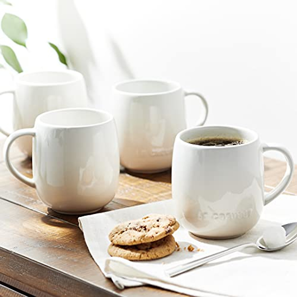 Le Creuset Stoneware Set of 4 Heritage Mugs, 13 oz. each, Meringue