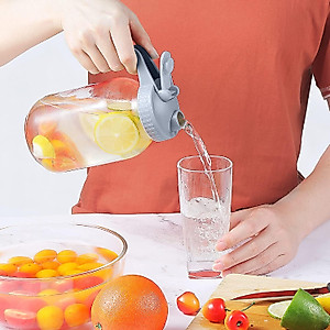CONNYAM 4 Pack Mason Jar Flip Cap Lids with Handle, Compatible with Ball & Kerr, Airtight and Leak-Proof Seal, Easy Pouring Spout, Turns Jars into Pitchers