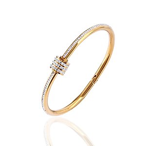 women 18K Gold Plated bracelet,Classic Letter Design, exclusive Women Gift (pink)