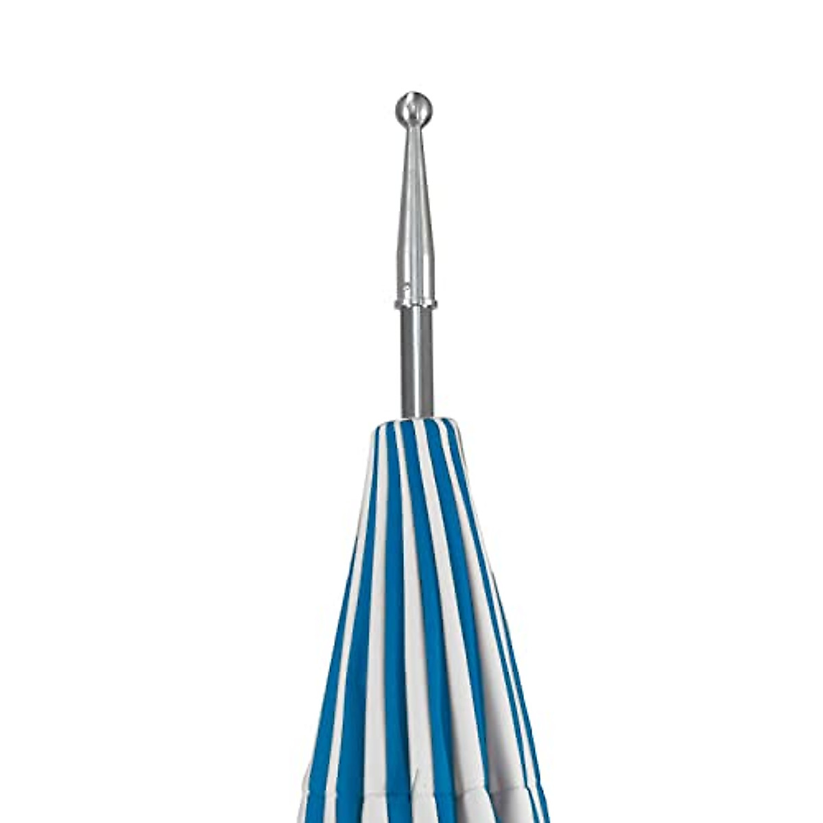 California Umbrella 8.5' Rd. Pagoda Market Umbrella, Silver Pole, 100% Acrylic Blue/White Pacifica Fabric