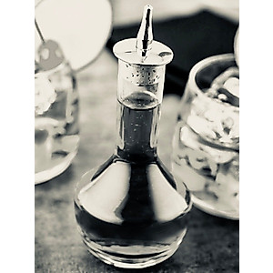 Mixologists Bitters Bottle - Handblown Cocktail Dasher Glass Bottle with Cork Top, 3-ounces (1)