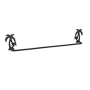 Hampton Nautical K-9014-cast-iron Cast Iron Palm Tree Bath Towel Holder 26" - Beach Bathroom Decoration - Beach Home Decorating