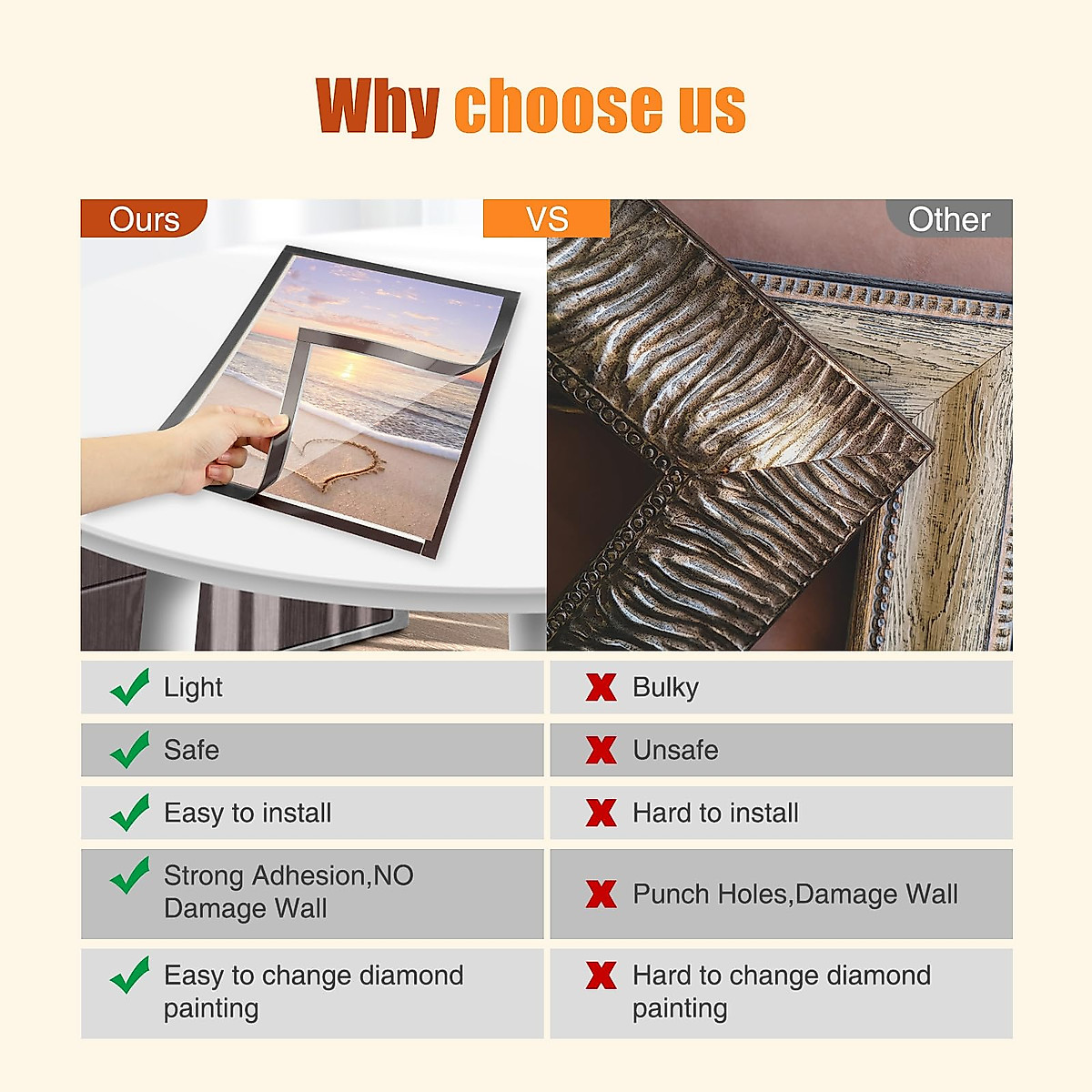 NAIMOER Diamond Painting Frames 1Pack, Frames for 12x16in/30x40cm Diamond Art Canvas, Diamond Painting Accessories Frame Self-Adhesive, Frames for Wall Window Door Black (Internal size 25x35cm) Black