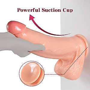 2.83’’ Diameter Huge Thick Dildo, 13 inch Realistic Giant Dildo Feels Like Skin, Lifelike Penis Monster Dildos with Suction Cup for Women/Men/Couples, Adult Sex Toy for Vaginal G-Spot & Anal Play