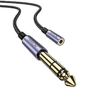 MOSWAG 6.35mm 1/4 inch to 3.5mm 1/8 inch Headphone Jack Adapter 3.28FT/1Meter,1/8 Female to 1/4 Male Extension Cable,3.5 to 6.35 Audio Cable for Mixer Guitar Piano Amplifier Speaker and More