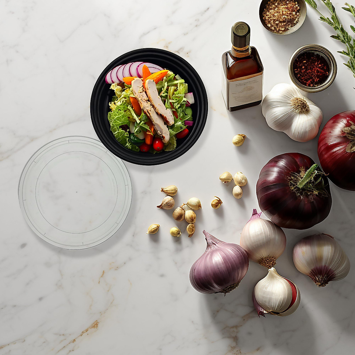 Eco One® 48oz Round BPA-free Container - Leakproof Food Storage Solution with Clear Lid - COMBO, 150 Count - Durable & Eco-Friendly